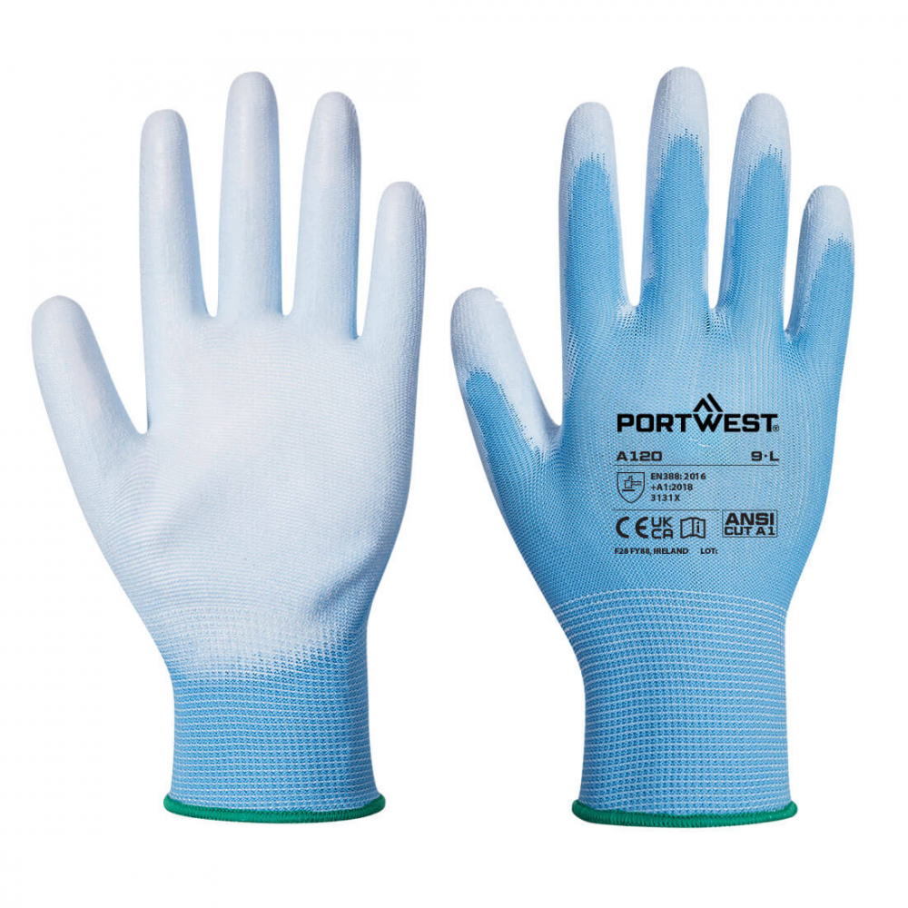 A120 PU Palm Glove Portwest A120 - PU Palm Glove Blue M - WASP Supplies ...
